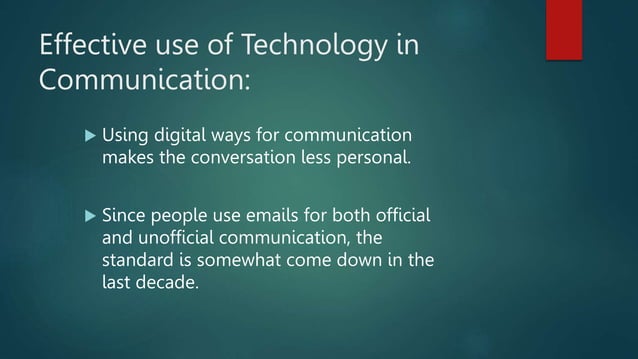 Effective use of technology in communication | PPTX