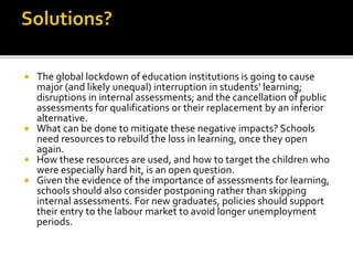 IMPACT OF COVID-19 ON EDUCATION | PPT