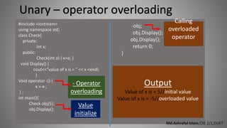 Unary operator overloading | PPT