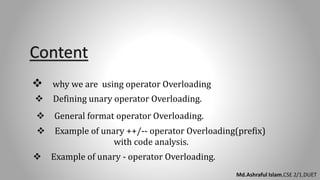 Unary operator overloading | PPT
