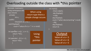 Unary operator overloading | PPT
