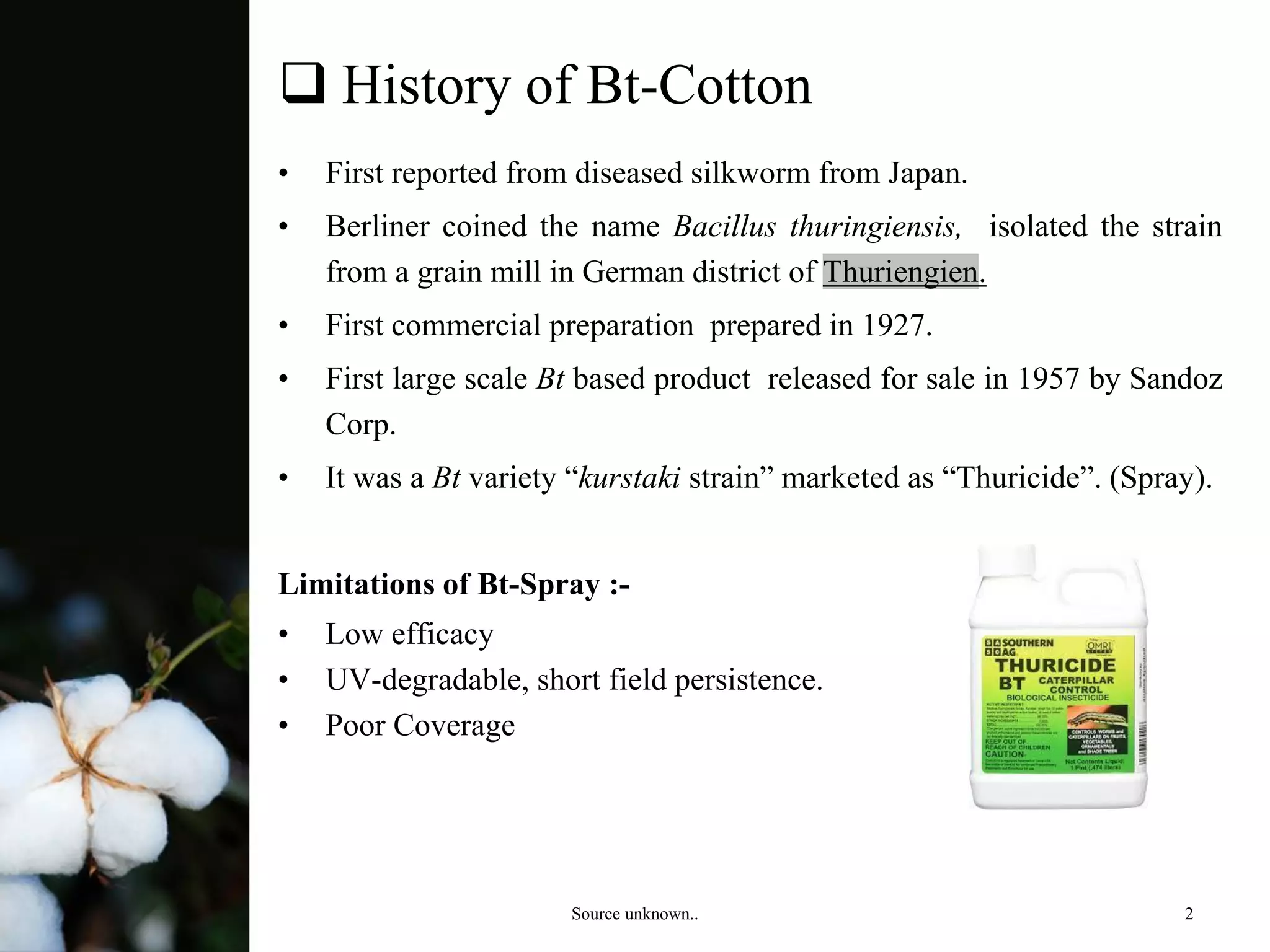 Bt-Cotton & Pest Resistant Bt-Toxin | PDF