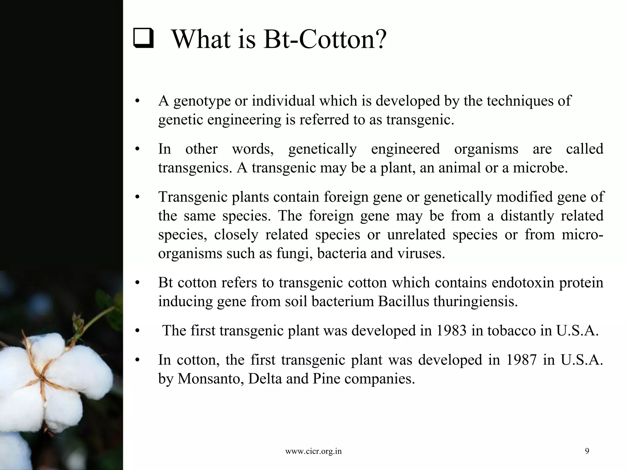 Bt-Cotton & Pest Resistant Bt-Toxin | PDF