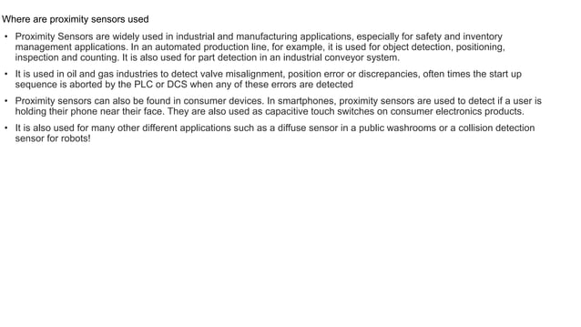 Presentation by ICA on limit switches and proximity sensors.pptx | Computer Peripherals | Computing