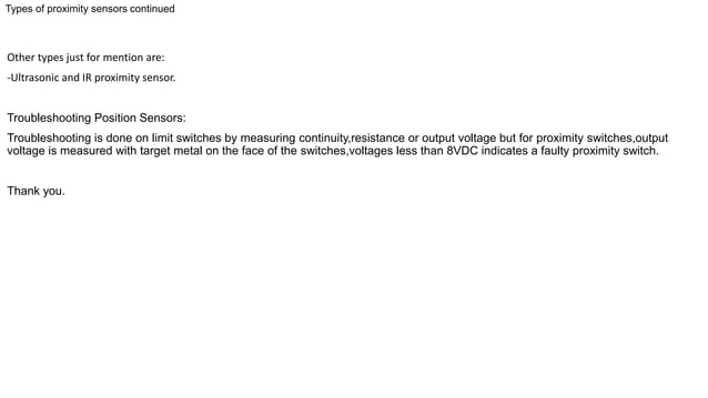 Presentation by ICA on limit switches and proximity sensors.pptx | Computer Peripherals | Computing