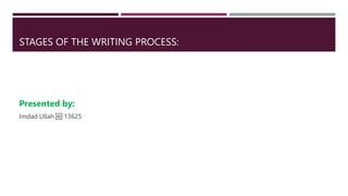 Stages of writing process, Pre writing, Drafting, Revising, Editing and ...