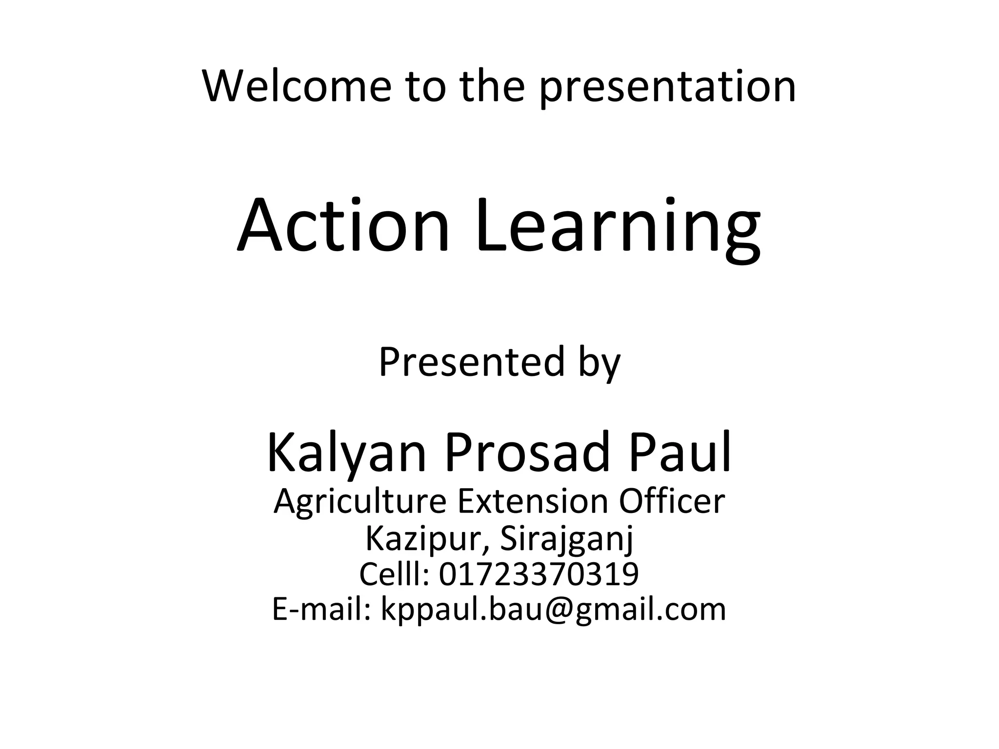Action Learning Project through DAE and BIID | PPT
