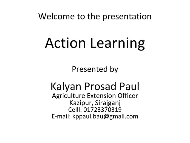 Action Learning Project through DAE and BIID | PPT