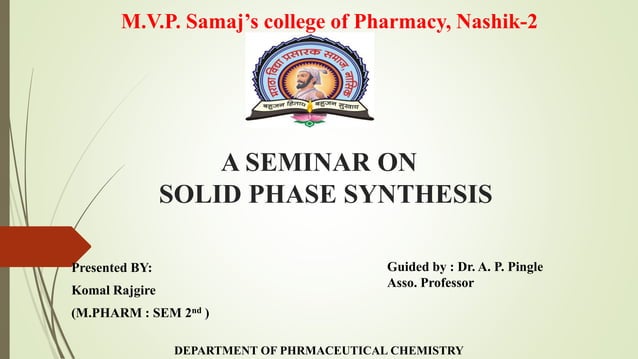 solid phase synthesis Presentation by komal | PPTX | Chemistry | Science