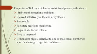solid phase synthesis Presentation by komal | PPTX