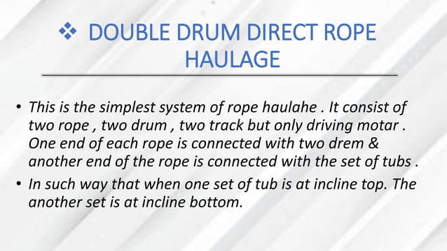 DIRECT ROPE HAULAGE SYSTEM IN MINING | PDF | Track and Field | Sports