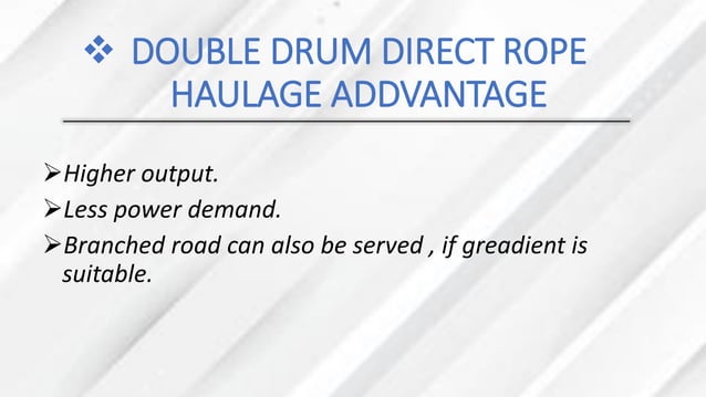 DIRECT ROPE HAULAGE SYSTEM IN MINING | PDF | Track and Field | Sports
