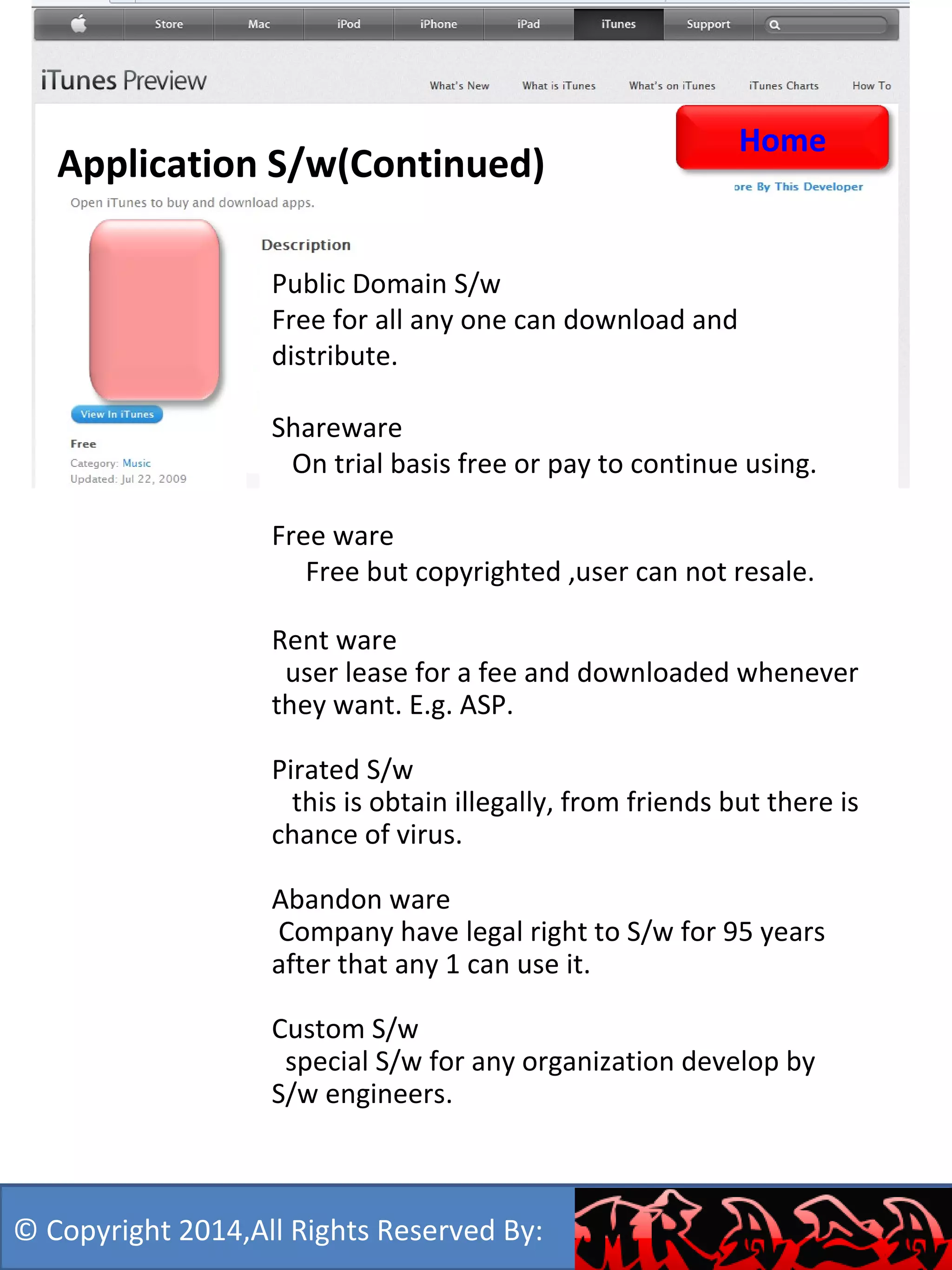 Presentation On Software,Its Types,A Detail On Application Software And Languages Generation | PDF
