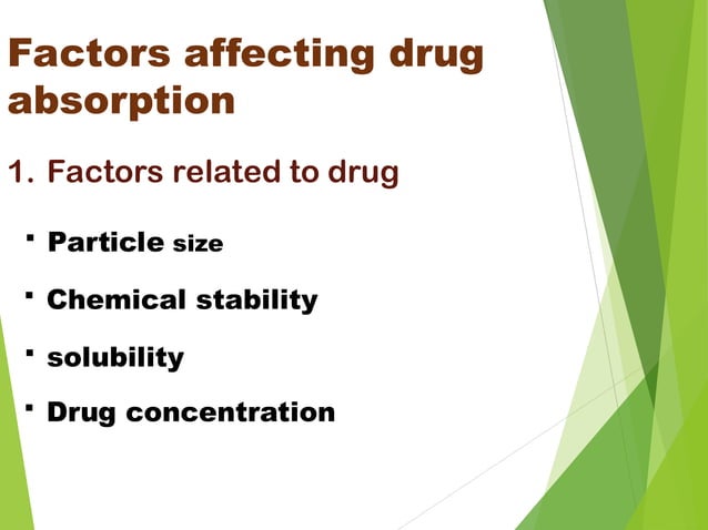 Absorption of Drugs and Factors Affecting Drugs Absorption | PPT