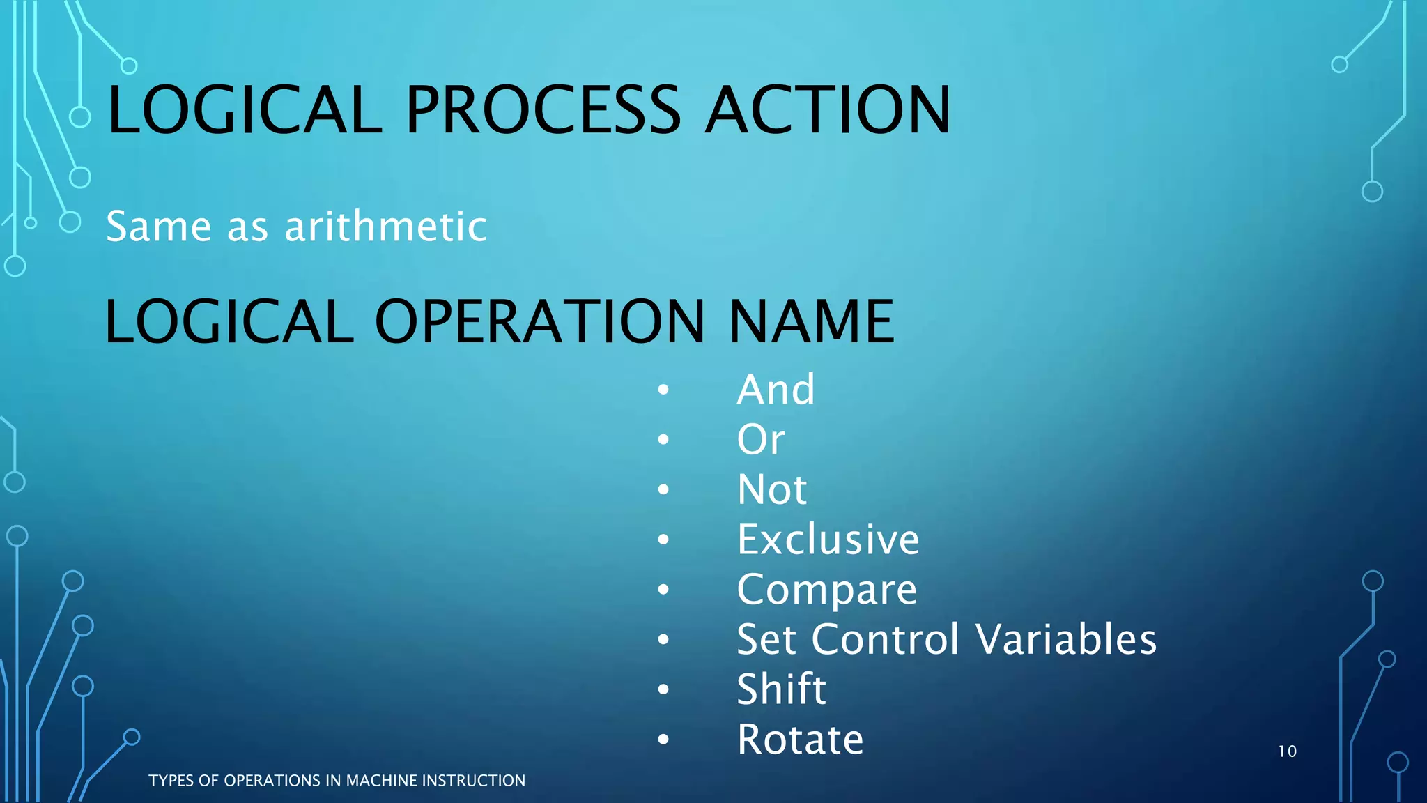 Types of operations in machine instruction | PPTX