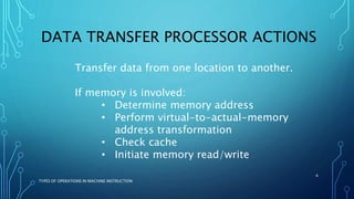 Types of operations in machine instruction | PPTX
