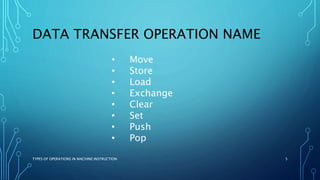 Types of operations in machine instruction | PPTX