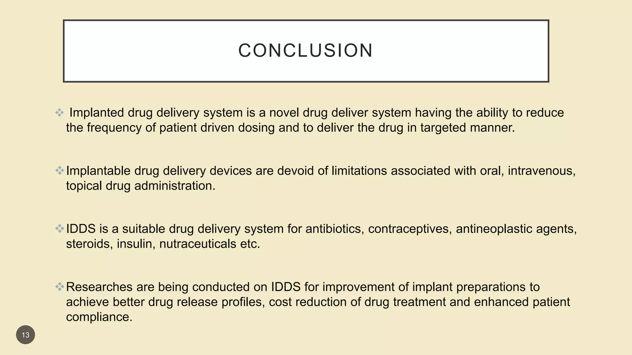 Implantable Drug Delivery System | PPTX