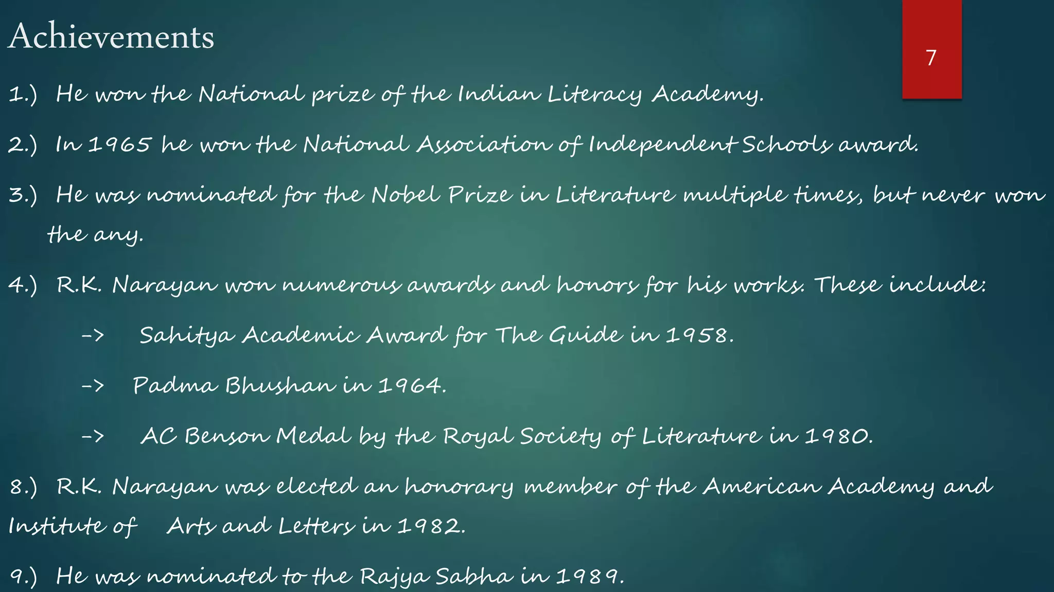 R.K Narayan - UNDER THE BANYAN TREE( Chapter- At the portal ) | PPT