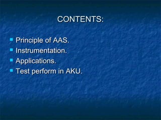 ATOMIC ABSORPTION SPECTROSCOPY | PPT
