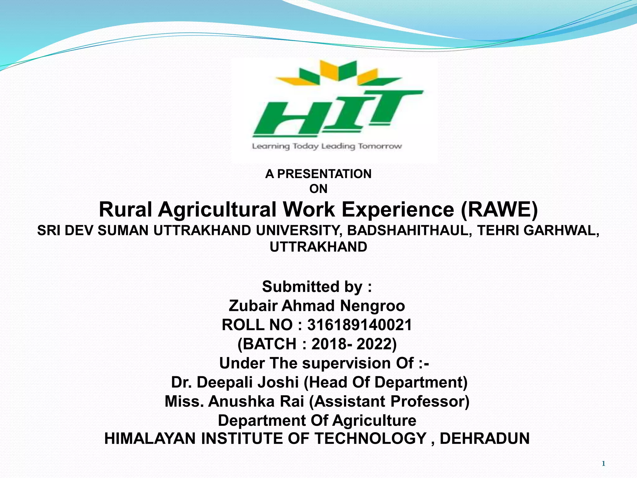Presentation On RAWE | PPTX