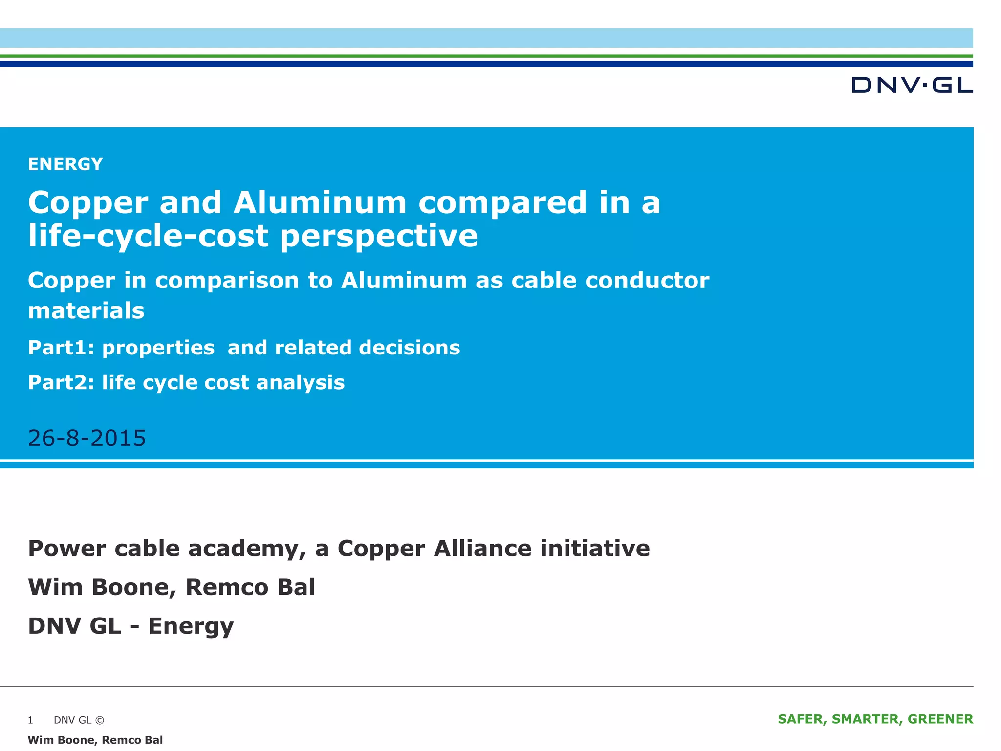 Copper and aluminum compared in a life-cycle cost perspective | PDF