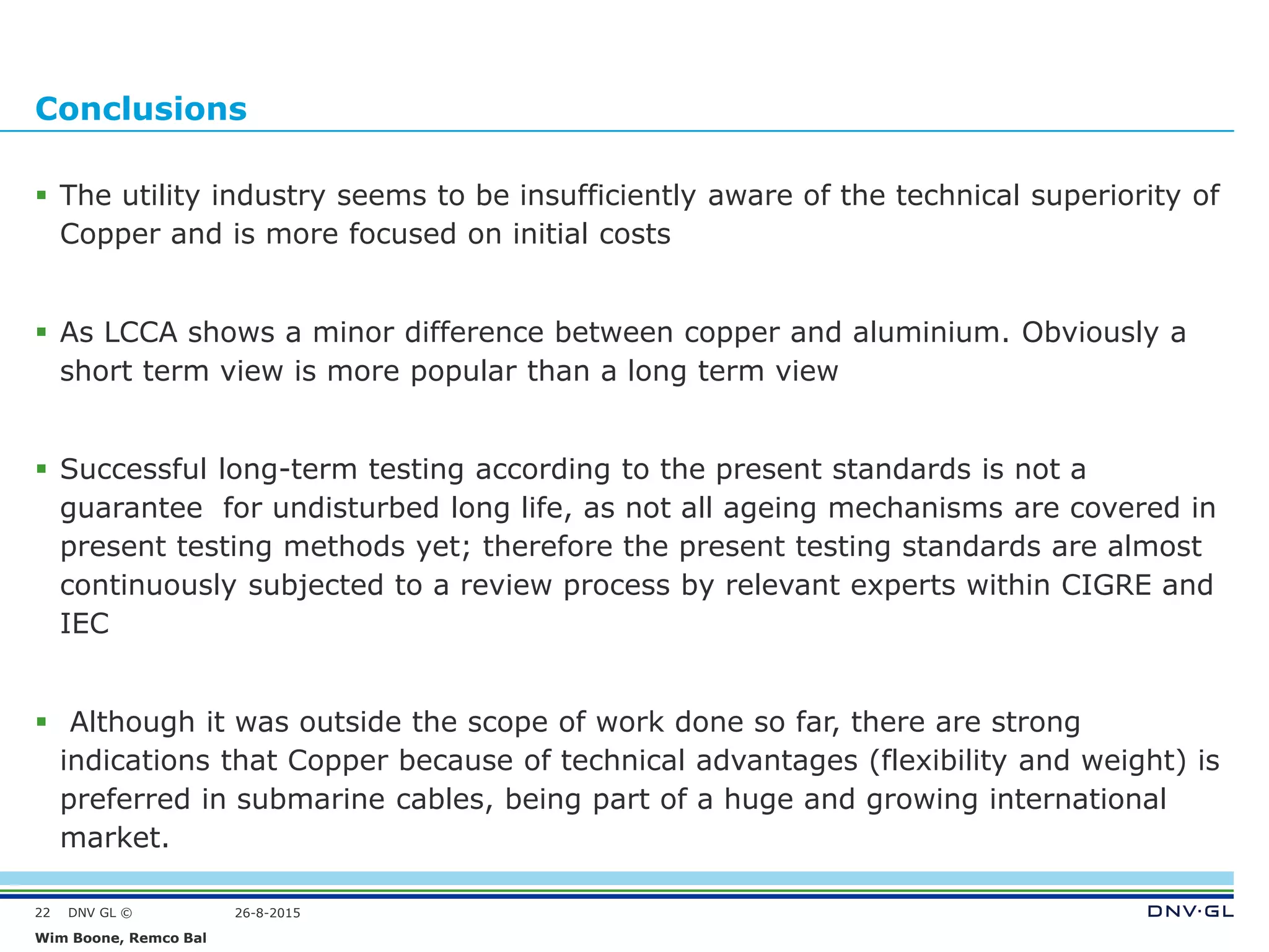 Copper and aluminum compared in a life-cycle cost perspective | PDF