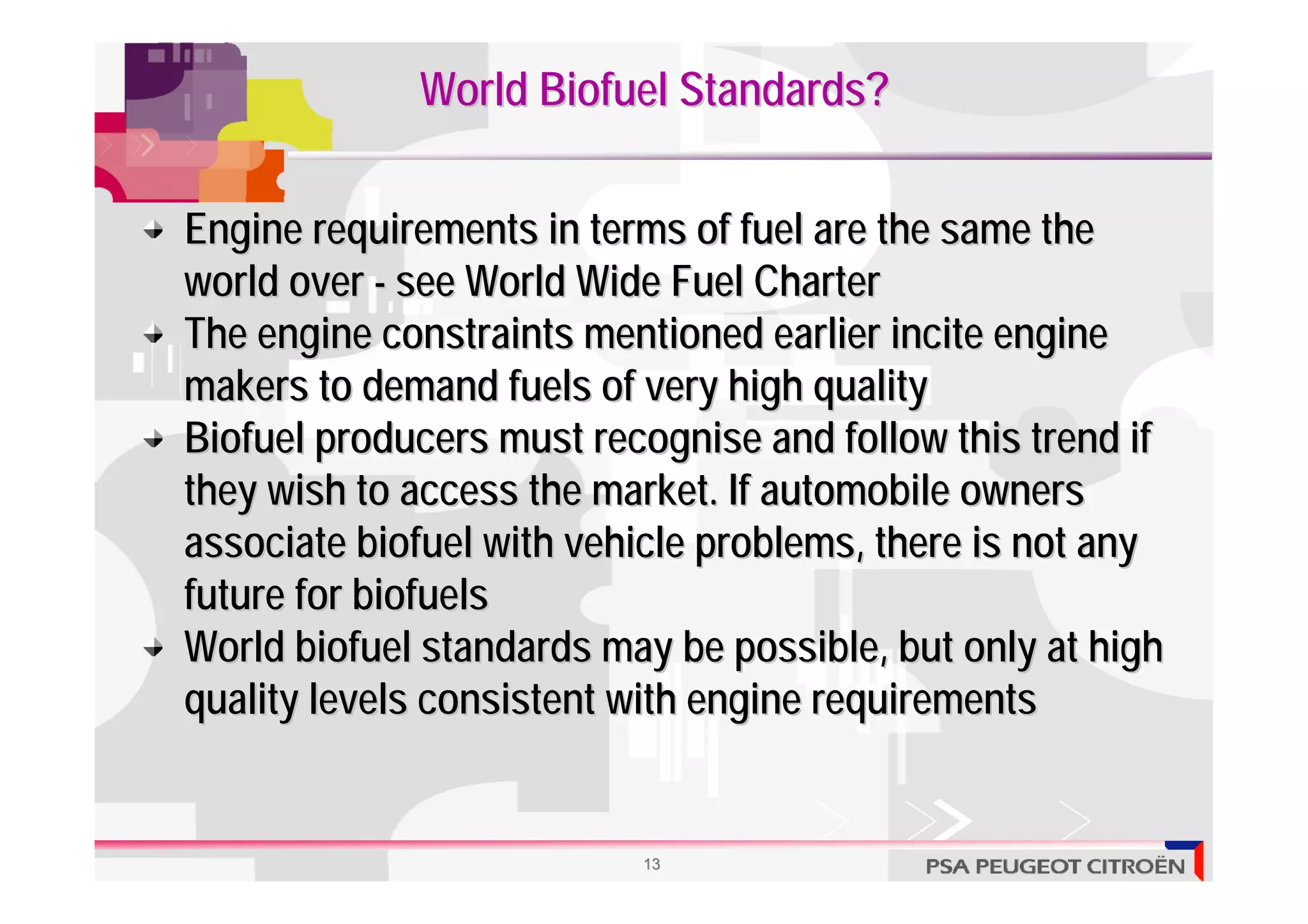 European Biofuel Standards & Regulations | PDF