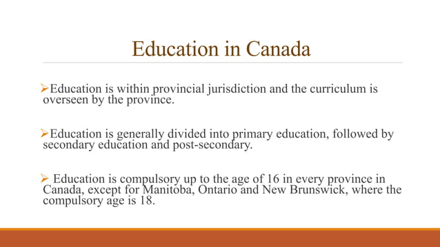 Presentation canada education system | PPTX | Daycare and Pre-School ...