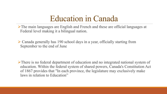 Presentation canada education system | PPTX | Daycare and Pre-School ...