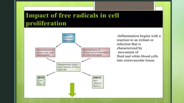 Free radicals role in cancer disease . presentations | PPTX