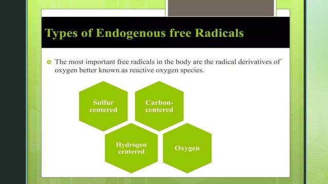 Free radicals role in cancer disease . presentations | PPTX