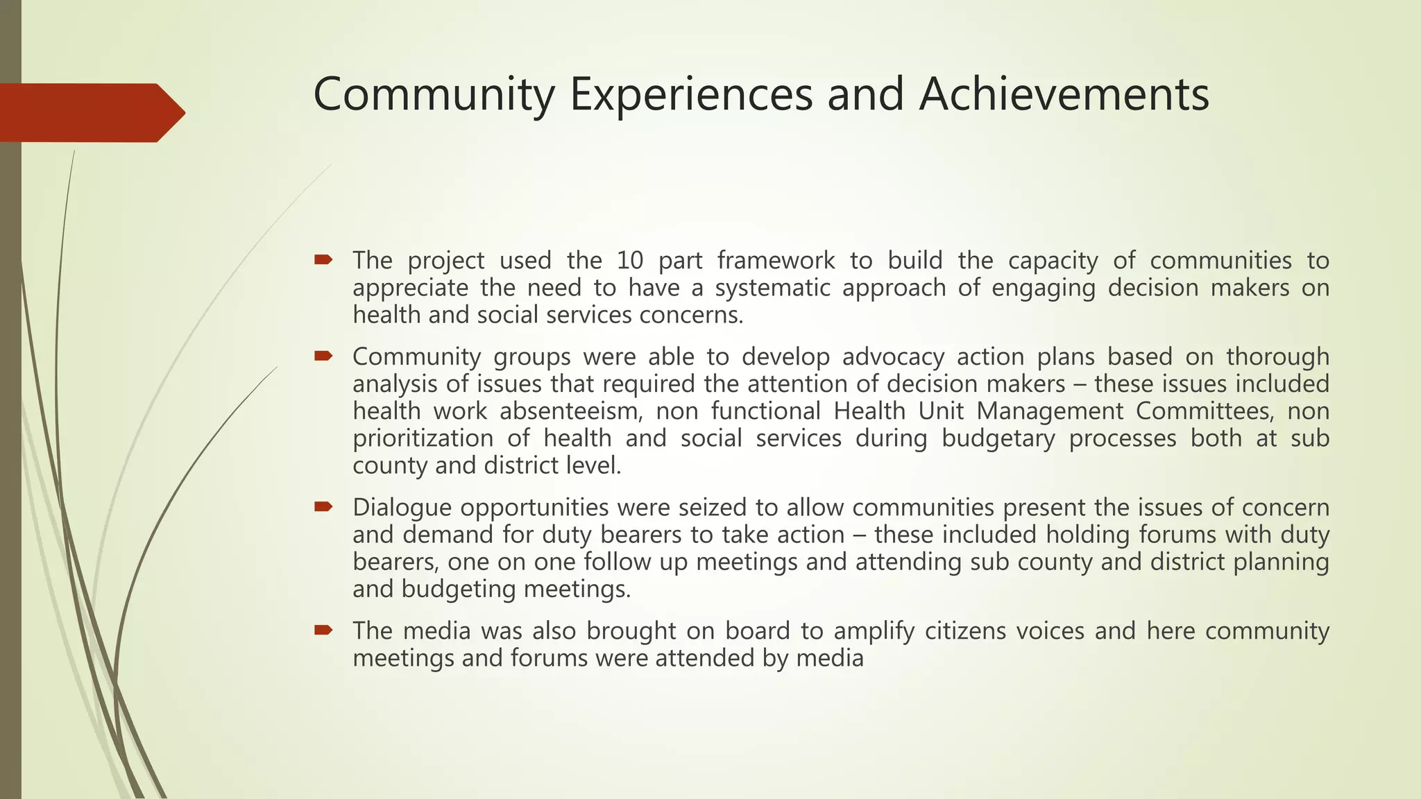 Strengthening Community Capacity For Effective Advocacy A Strategy