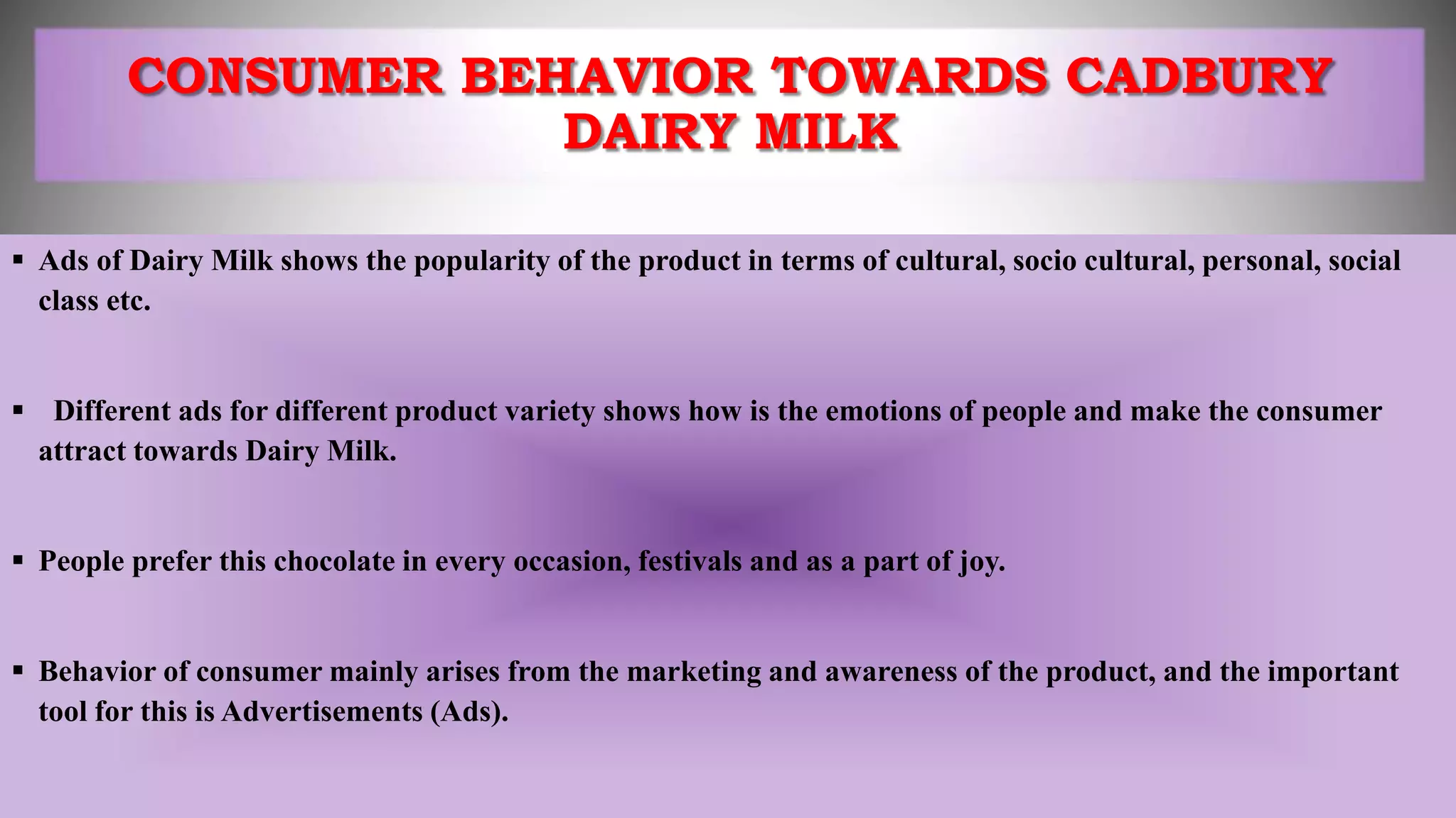Cadbury Marketing and its effect on consumer behaviour | PPTX
