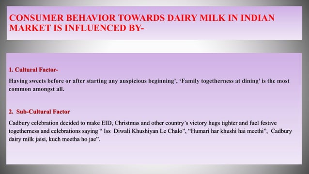 Cadbury Marketing and its effect on consumer behaviour | PPTX | Business | Business and Finance