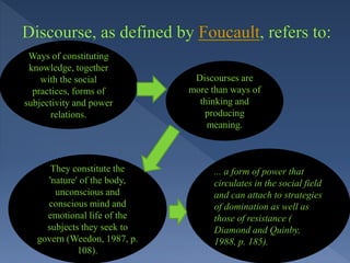 Foucauldian discourse analysis. | PPTX