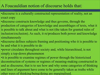 Foucauldian discourse analysis. | PPTX