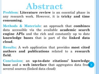 Authors' and Publications' Citations knowledge base | PPT