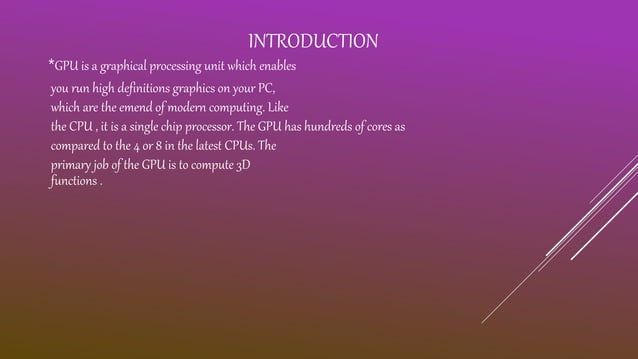 Presentation on graphics processing unit (GPU) | PPTX