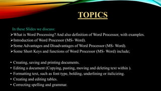 Word Processing | PDF