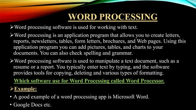 Word Processing | PDF