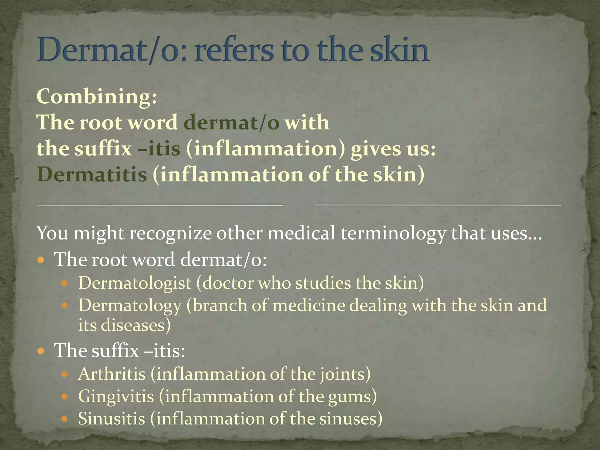 The Integumentary System - Medical Terminology | PPTX