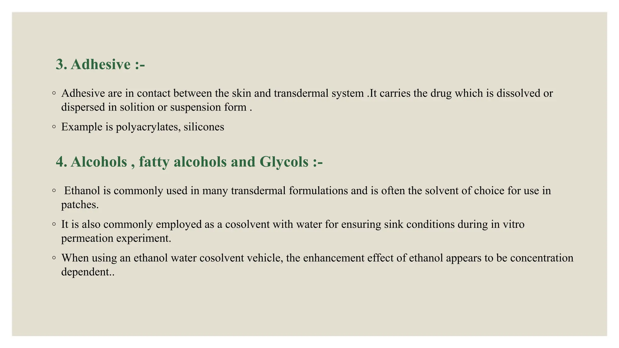 Permeation enhancer of Transdermal drug delivery system | PPTX