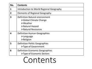world regional geography | PPTX