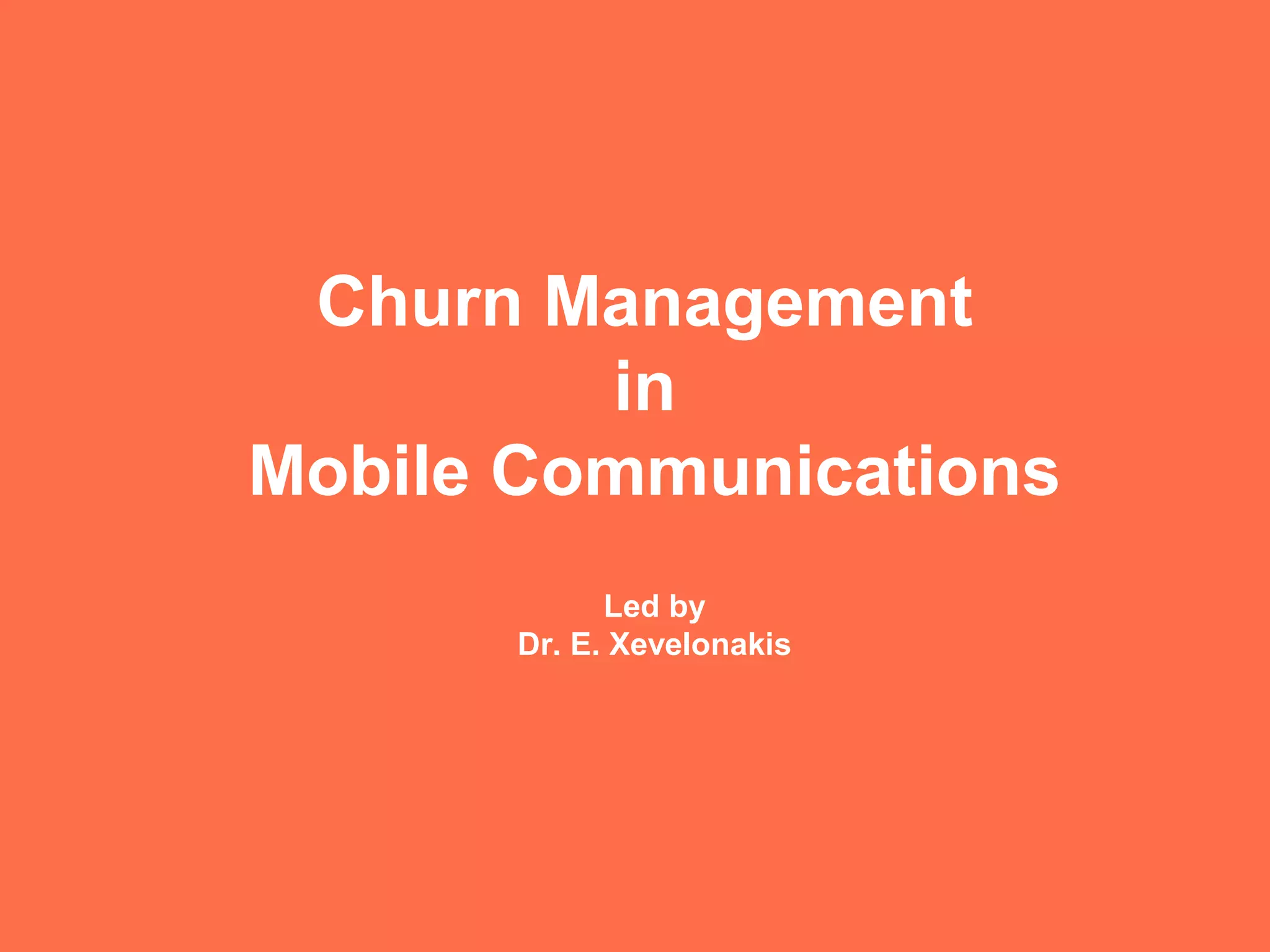 Presentation Churn Management | PPT