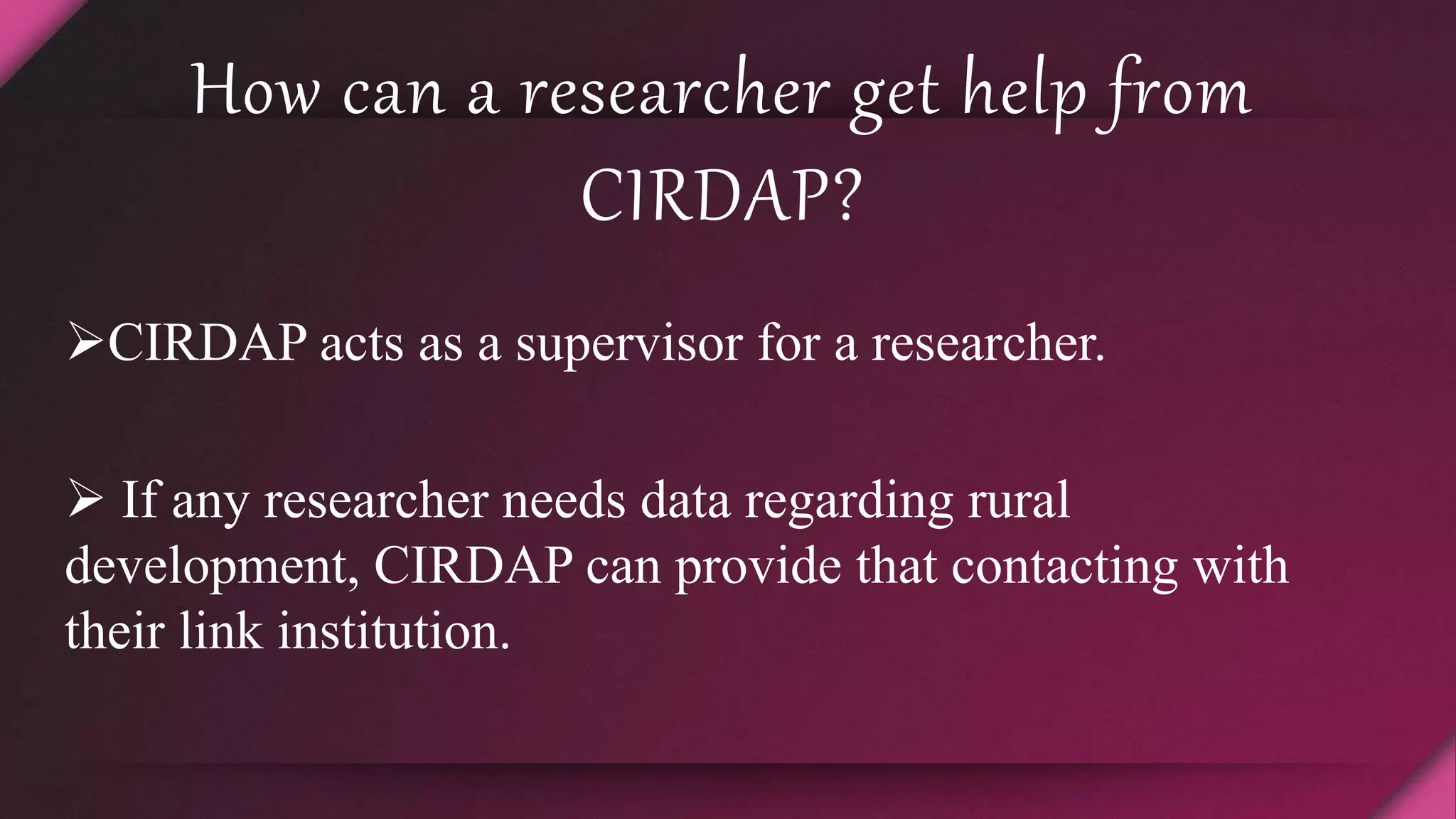 CIRDAP_Centre on Integrated Rural Development for Asia and the Pacific ...