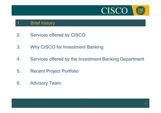 CISCO Investment Banking | PDF