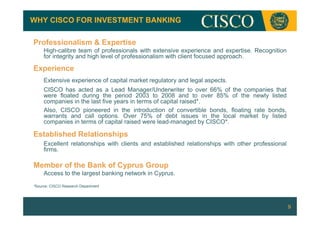 CISCO Investment Banking | PDF