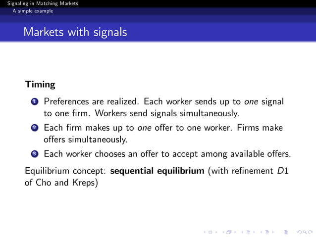 Signaling in matching markets | PPT