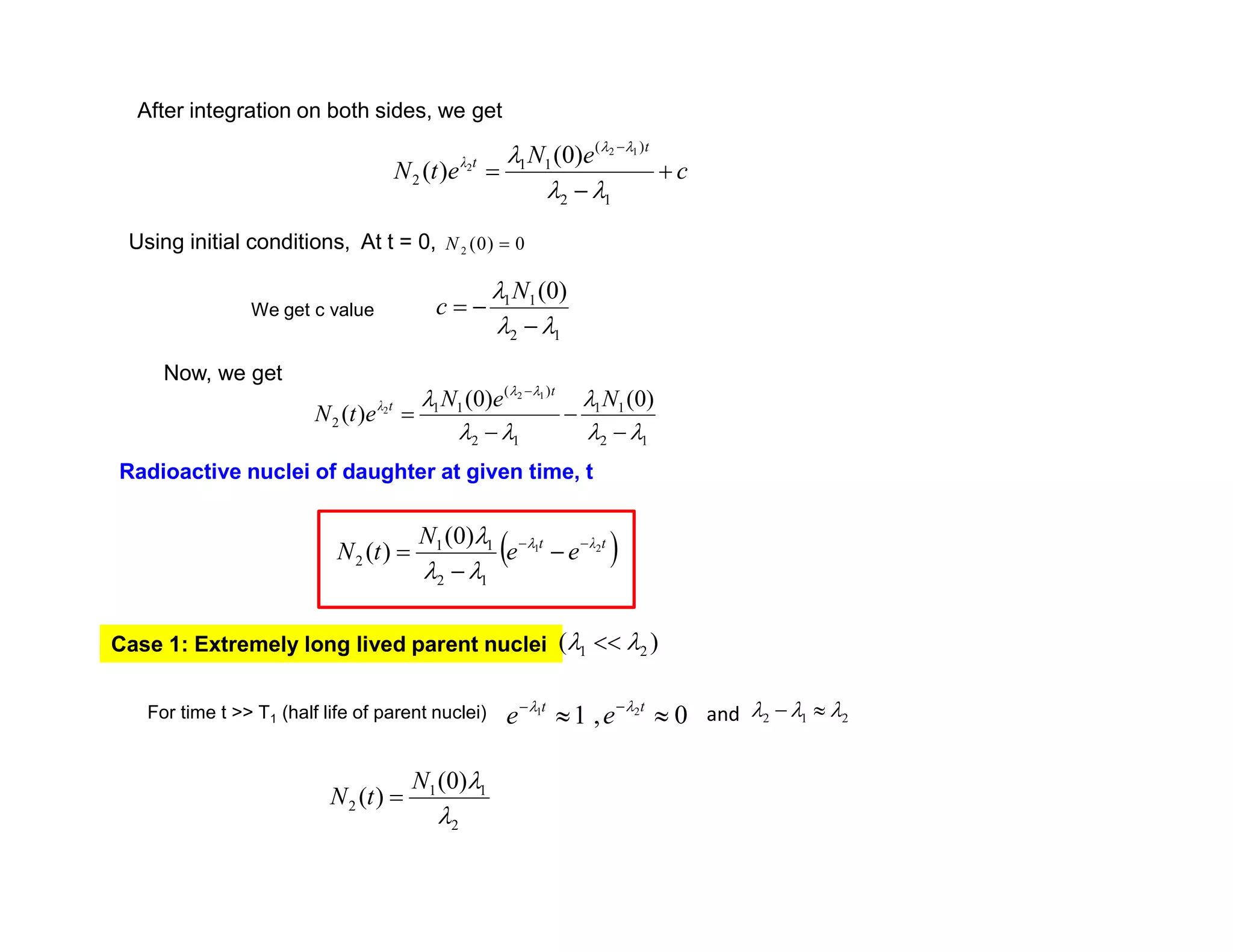 Successive radioactive decay and Radioactive Equilibrium: M Choudhary | PDF